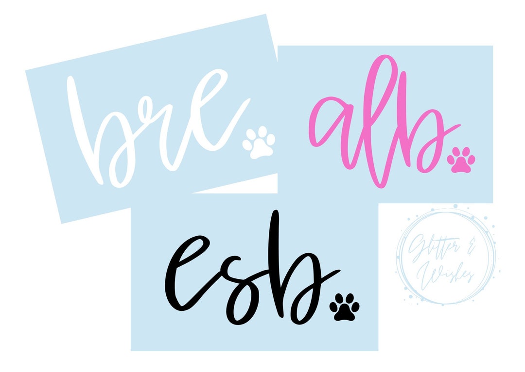 Paw Print Monogram Car Decal, Puppy Dog Vinyl Sticker - Etsy