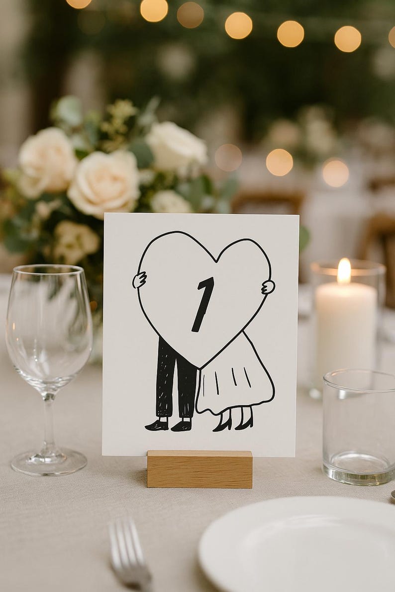 Retro Wedding Table Numbers Printable: Mid-century Modern Reception ...