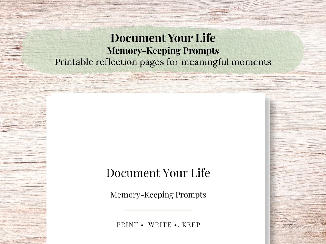 Memory-keeping Prompts Printable | Document Your Life | Reflection ...