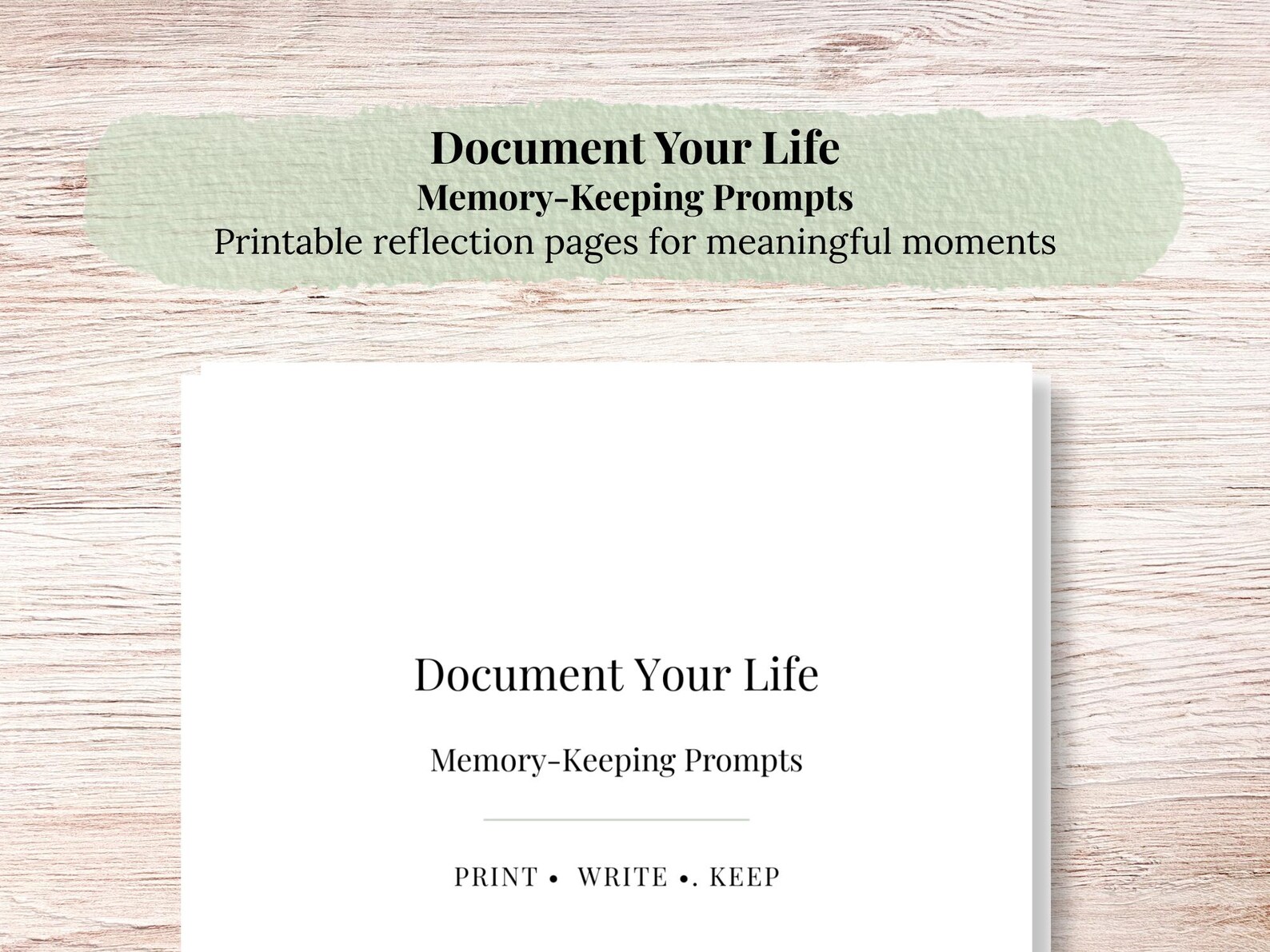 Memory-keeping Prompts Printable | Document Your Life | Reflection ...