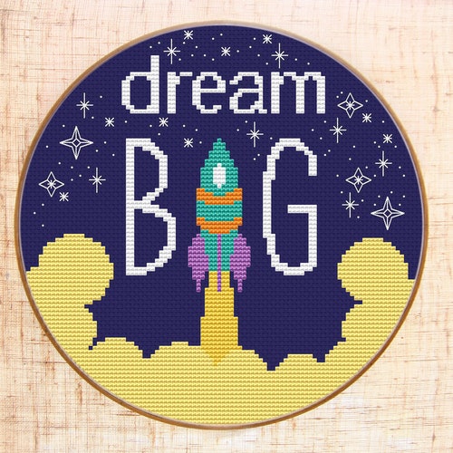 Rocket Cross Stitch Pattern-cosmos Nursery Space-rocket | Etsy