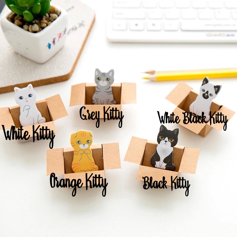 Cat Sticky Notes Box Kitties Kawaii Cute Animals Sticky | Etsy Canada