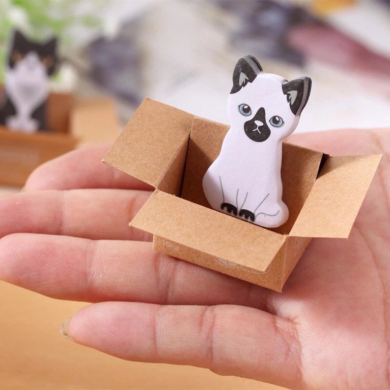 Cat Sticky Notes Box Kitties Kawaii Cute Animals Sticky | Etsy Canada