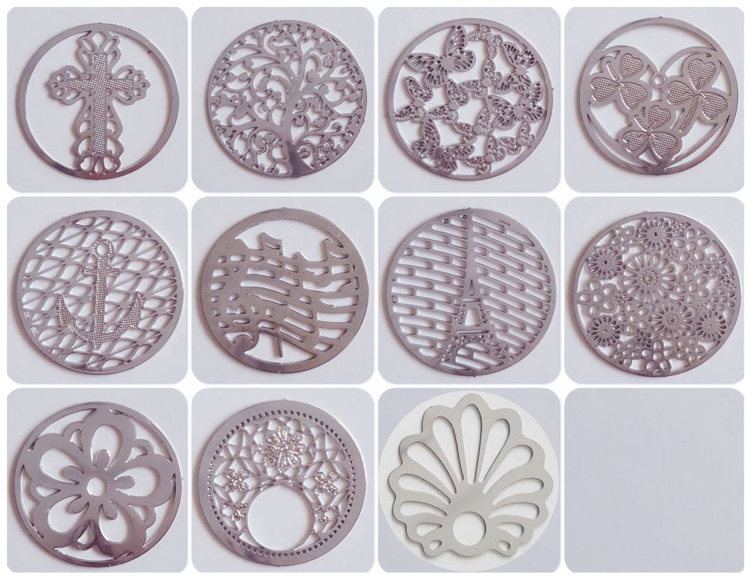 Floating Charms Plates, 22mm Plates, Butterfly, Flower, Window Frames ...