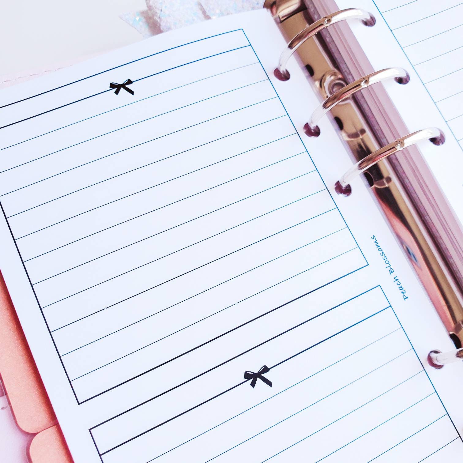 Cute Bow Half Page 2 Box on 1 Page Planner Inserts A5 Half - Etsy