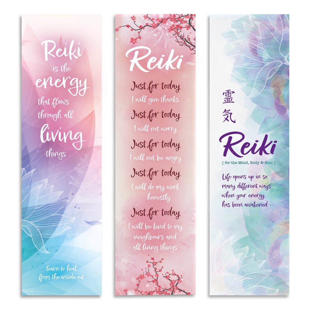 Reiki Printable Bookmark Bundle, Reiki Gift, Print at Home Bookmarks ...