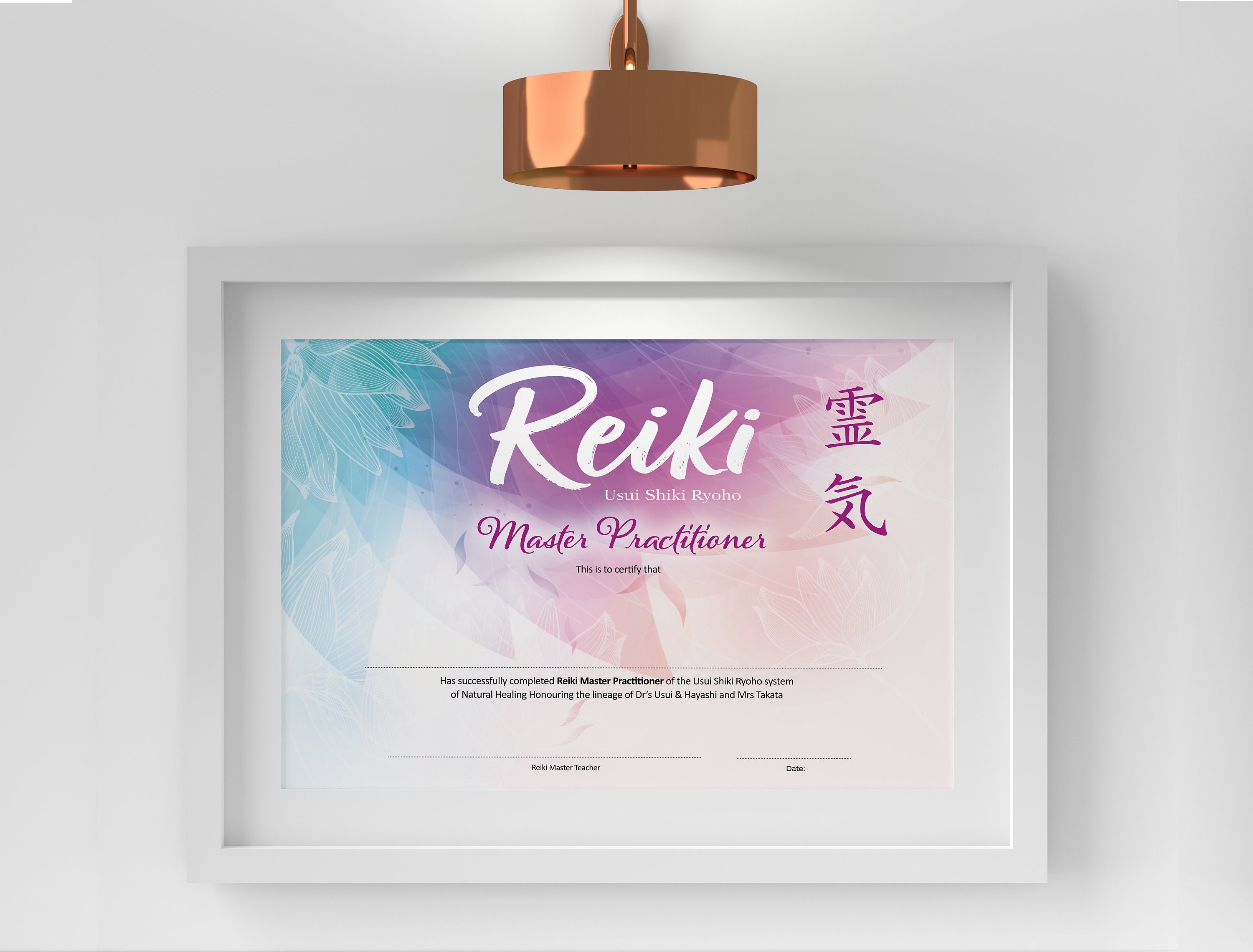 Reiki Attunement Certificate Set: First Degree to Master Teacher ...