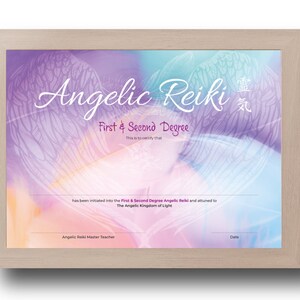Angelic Reiki Certificate: Levels 1 & 2 Completion Award (digital ...