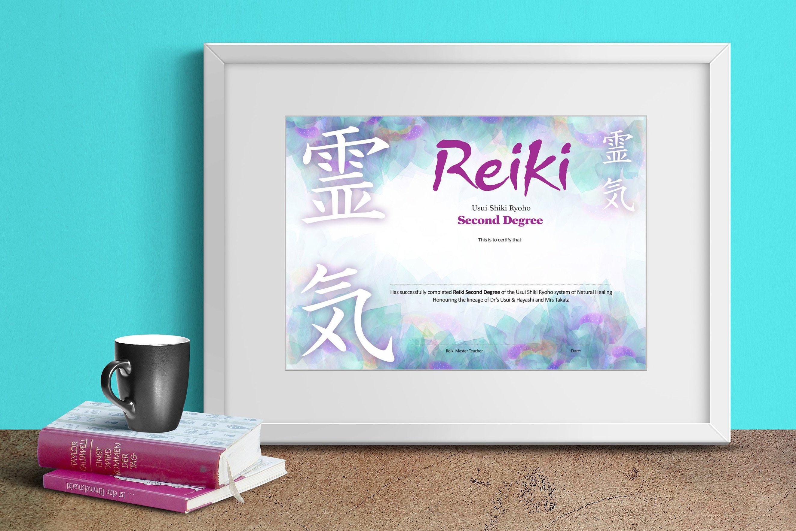 Printable Usui Reiki I Reiki Certificate Second Degree L Reiki Ll ...