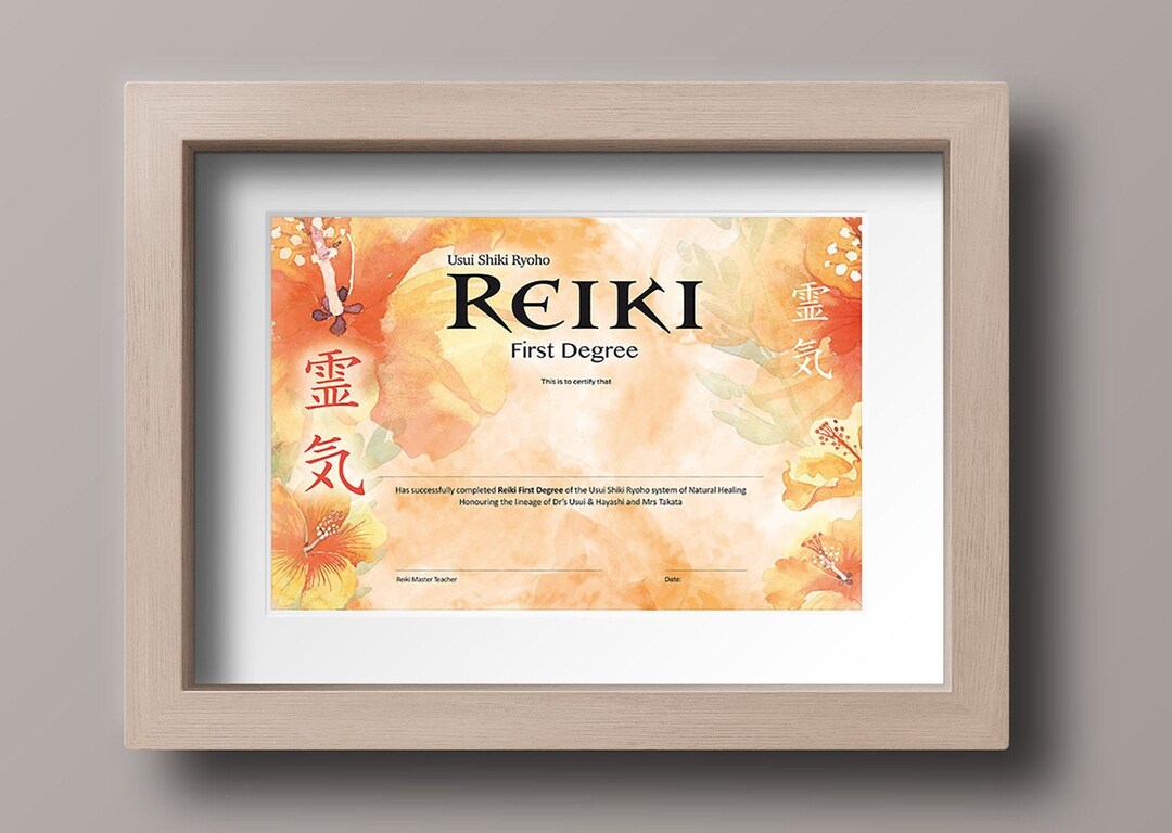 Reiki One Template- Digital Download Certificate - Etsy