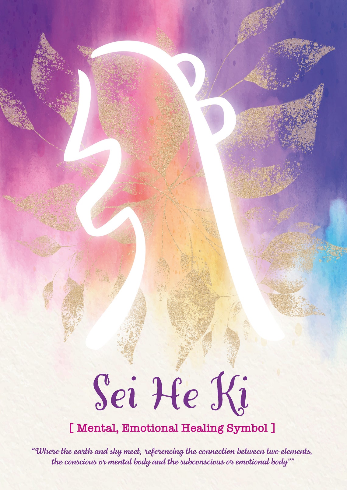 Reiki Print Sei He Ki Symbol Wall Art Print for Healing Digital Wall ...