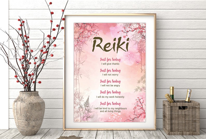 Reiki 5 Principles Healing Wall Art I Reiki Principles Gift I - Etsy ...