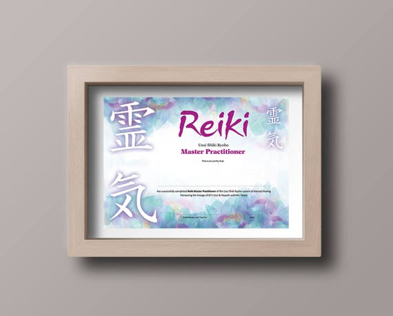 Reiki Master Practitioner A4 Certificate | Etsy