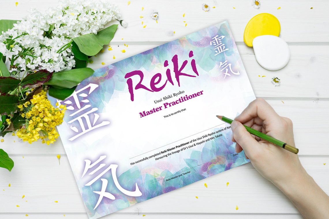 Reiki Master Practitioner A4 Certificate - Etsy UK