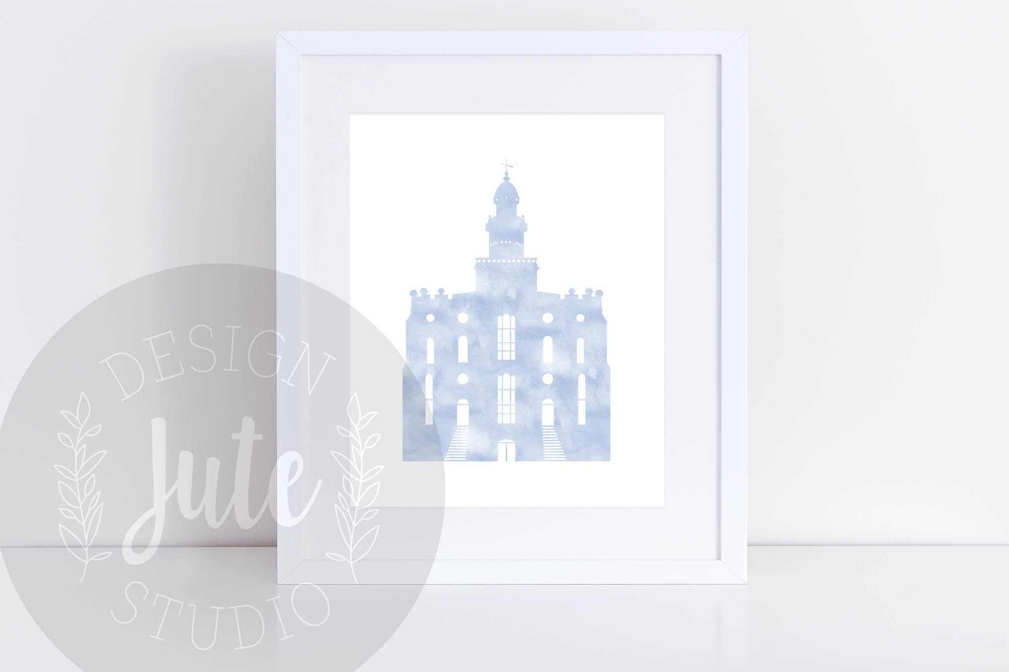 St. George LDS Temple Printable Art Instant Download Watercolor Print ...