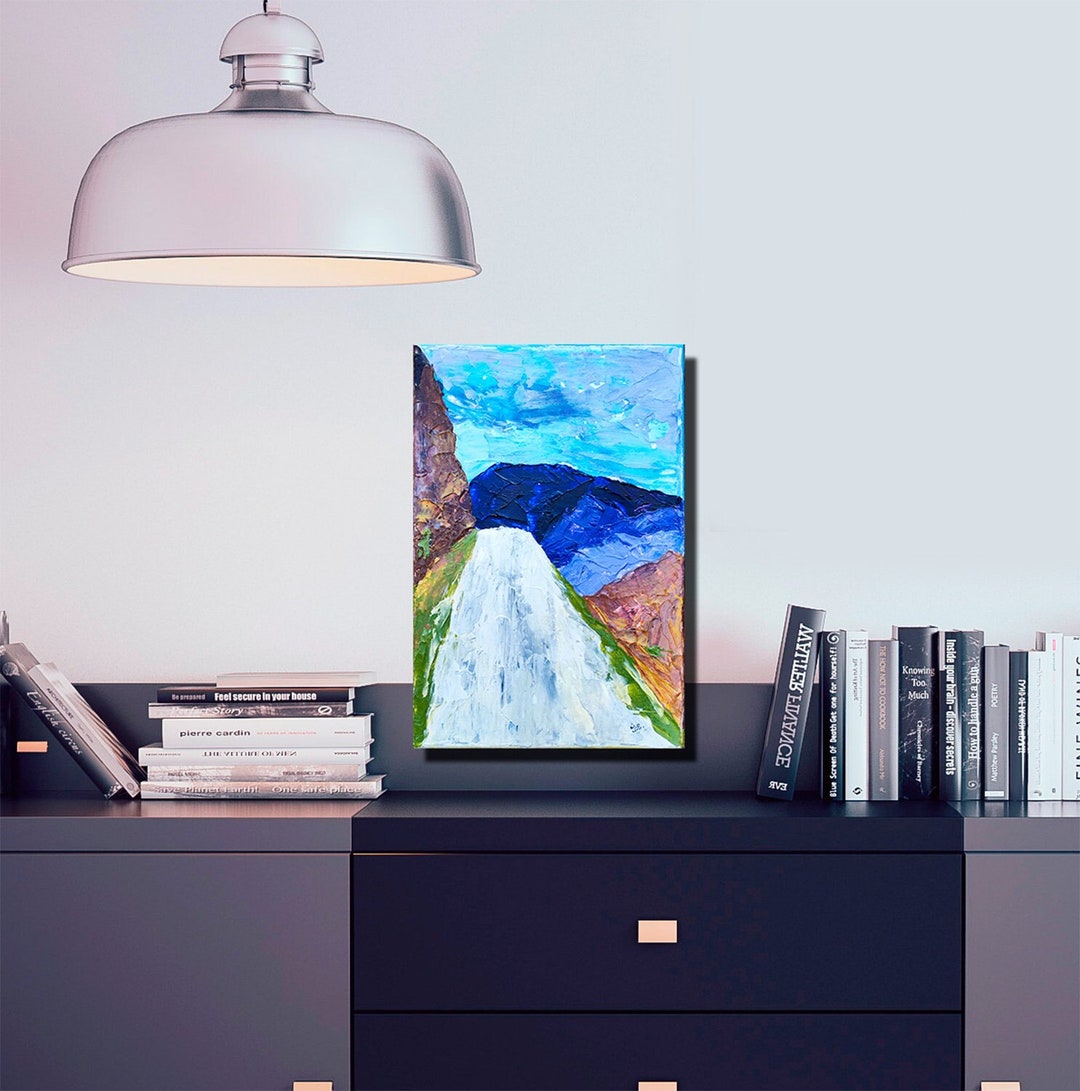Original Acrylic Painting on Canvas 30x20 Landscape Mountains Road - Etsy