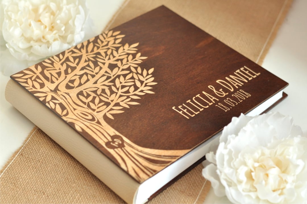 Custom Love Tree Wood Photo Album Family Photoalbum Walnut Wedding ...