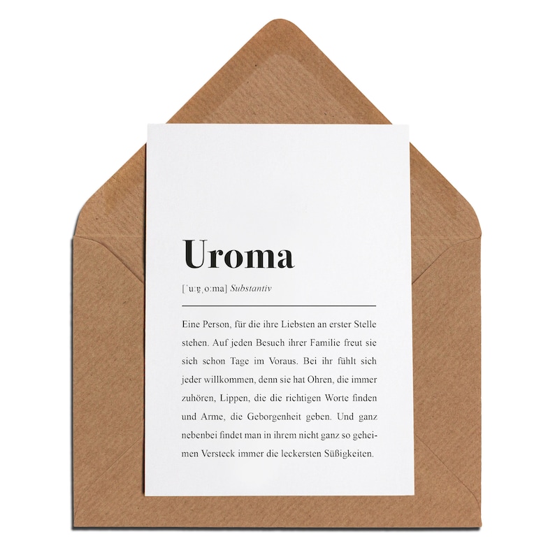 Uroma Definition: Klappkarte mit Umschlag - Etsy.de