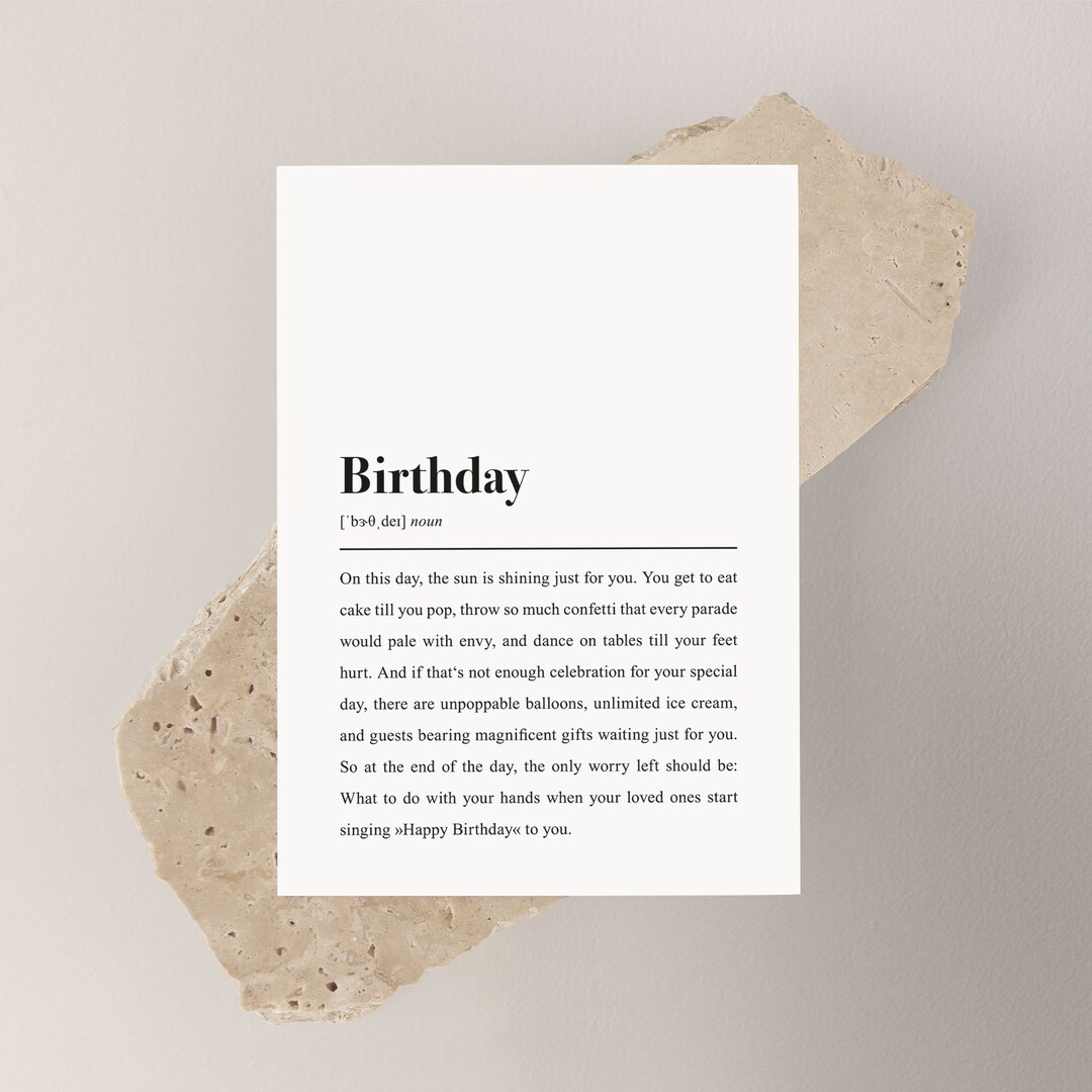 Postkarte Zum Geburtstag: birthday Definition - Etsy