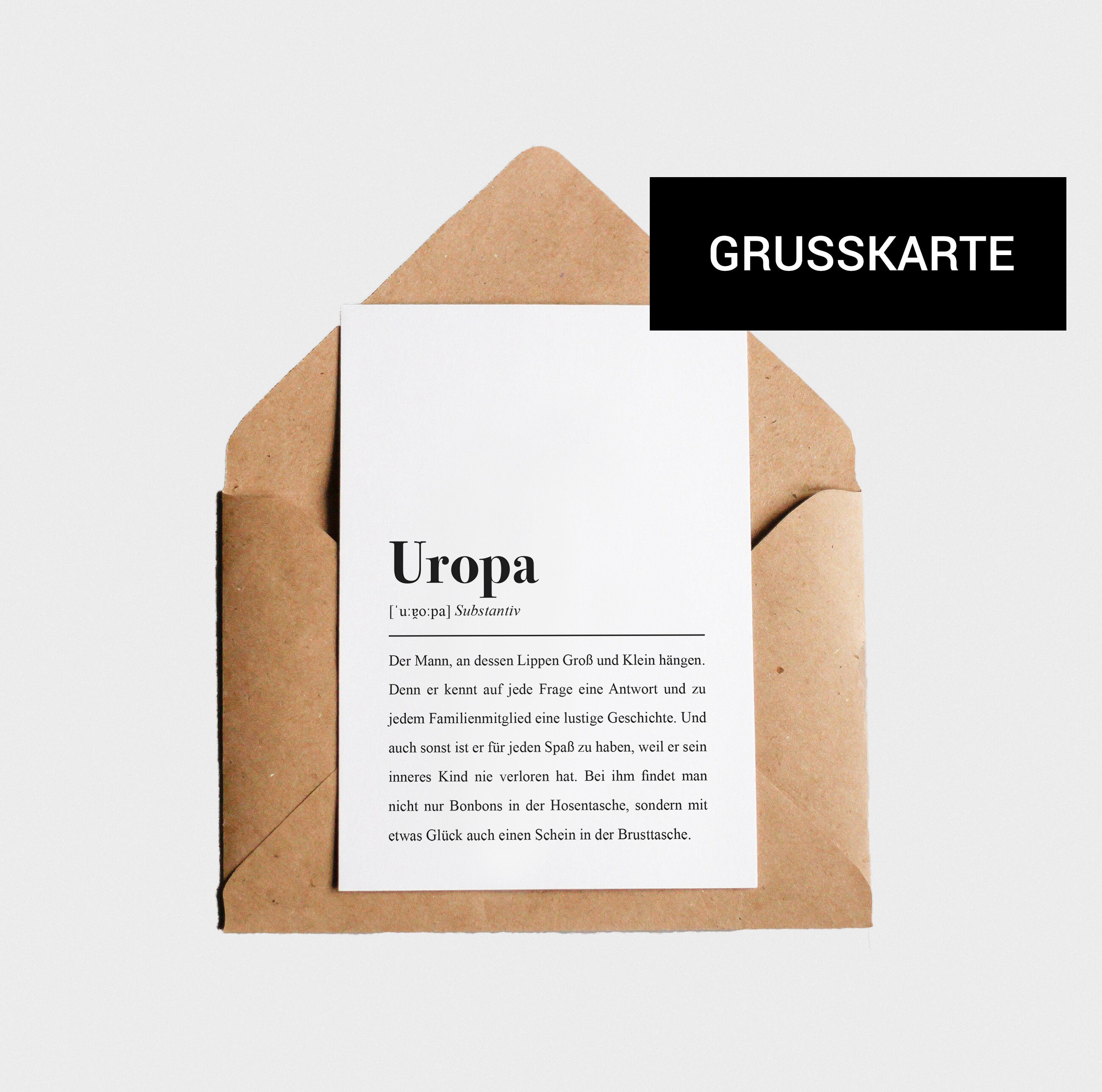 Uropa Definition: Grußkarte mit Umschlag Uropa Geschenk Du | Etsy