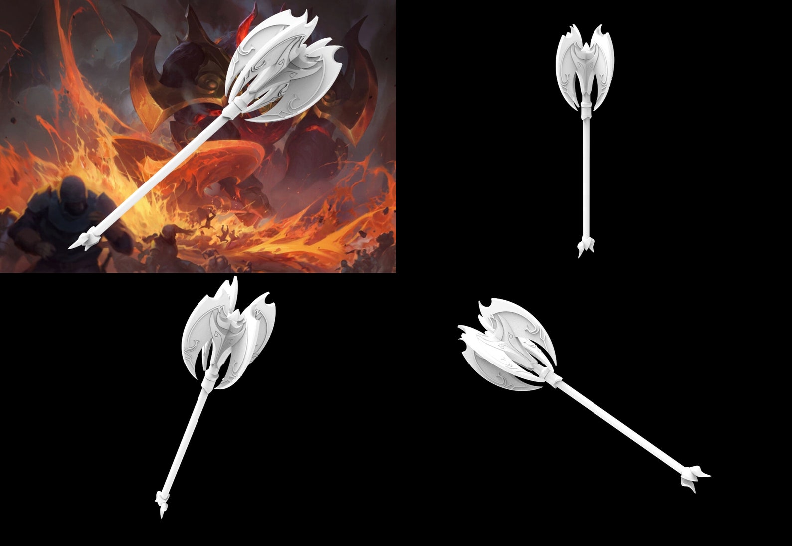 Mordekaiser Infernal Skin WEAPON 3D MODEL - Etsy