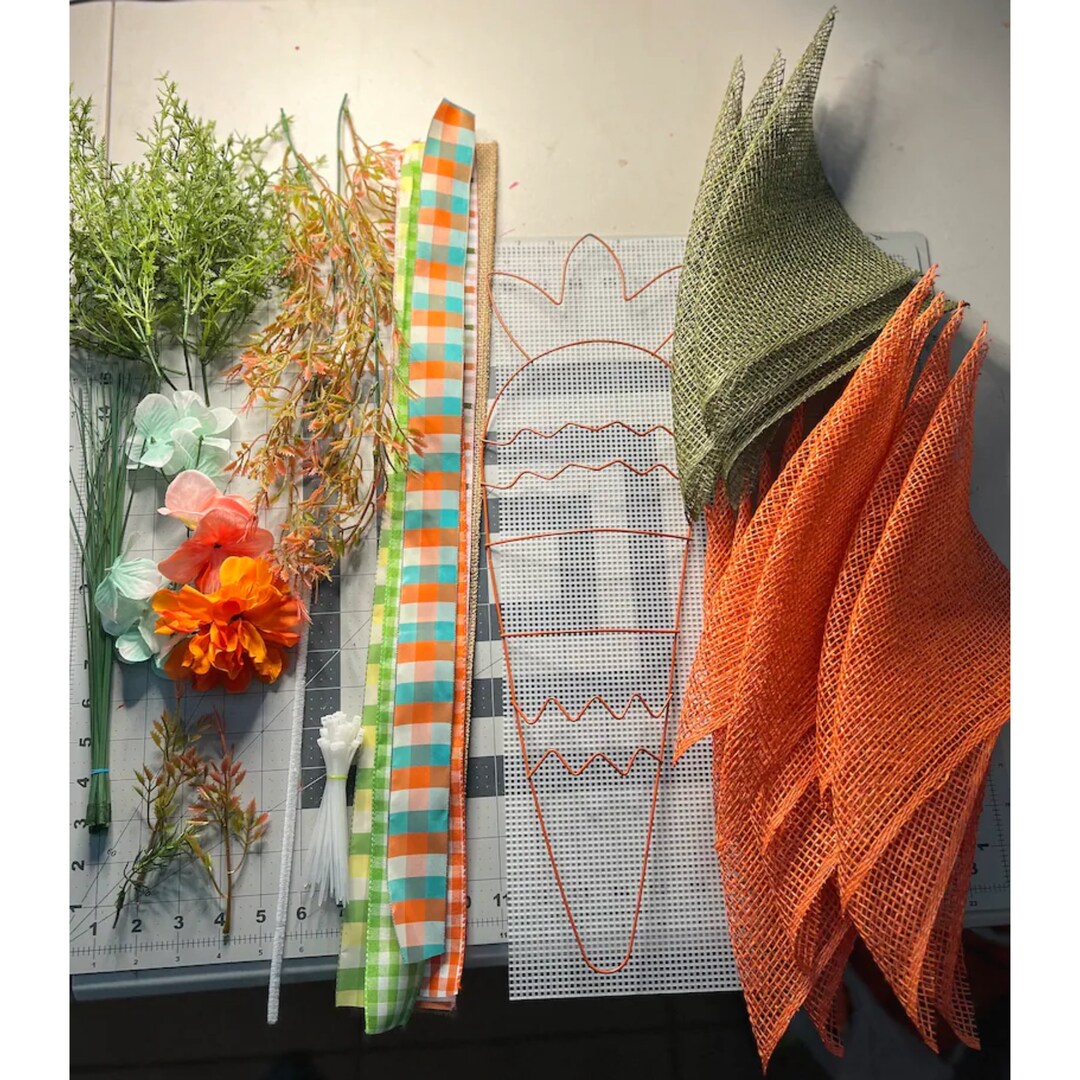 Easter Carrot Wreath Kit/spring Carrot Wreath Kit/ Front Door Spring ...