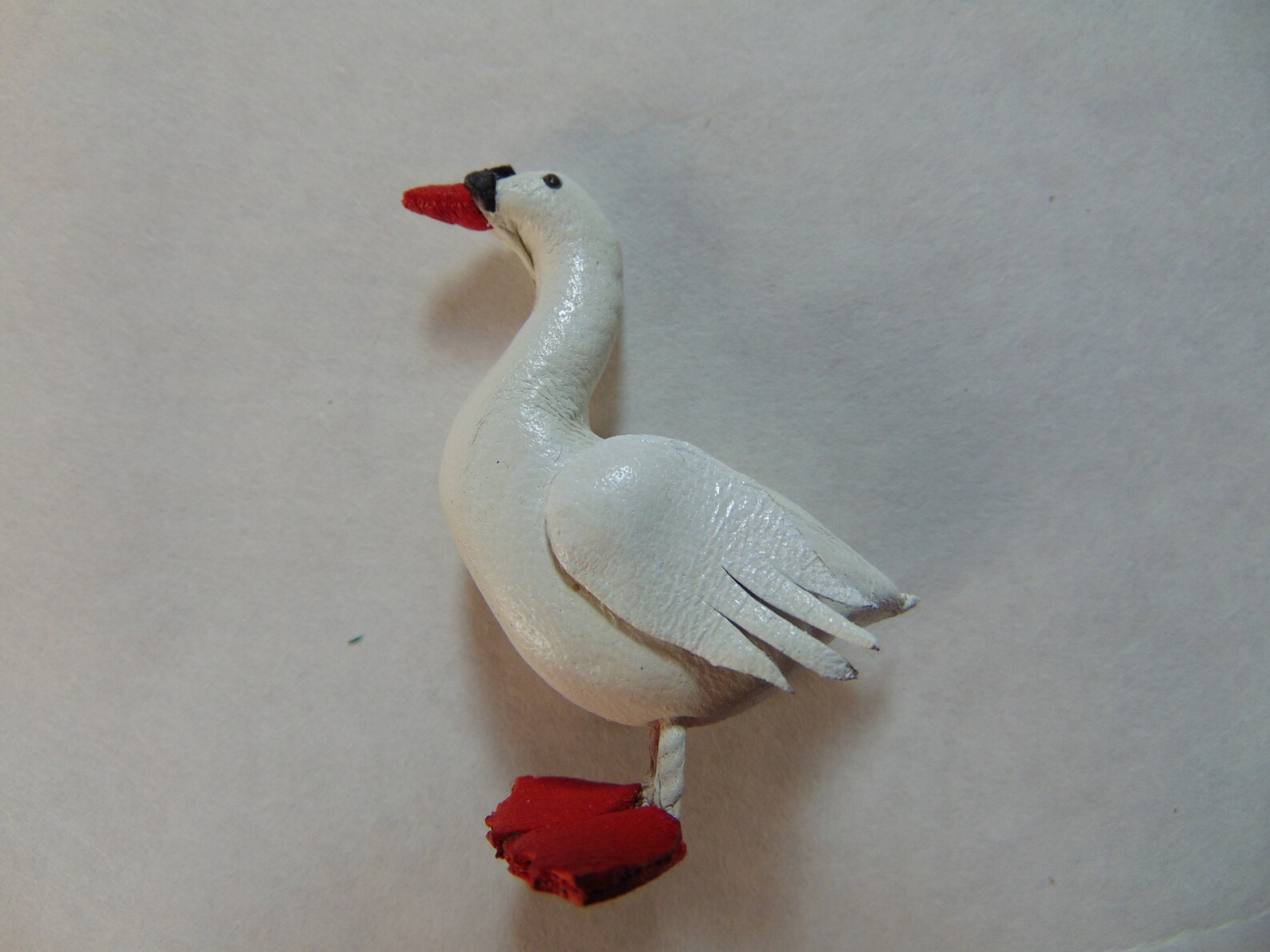 Cute Goose Brooch White Geese Leather Pin Goose Animal White - Etsy