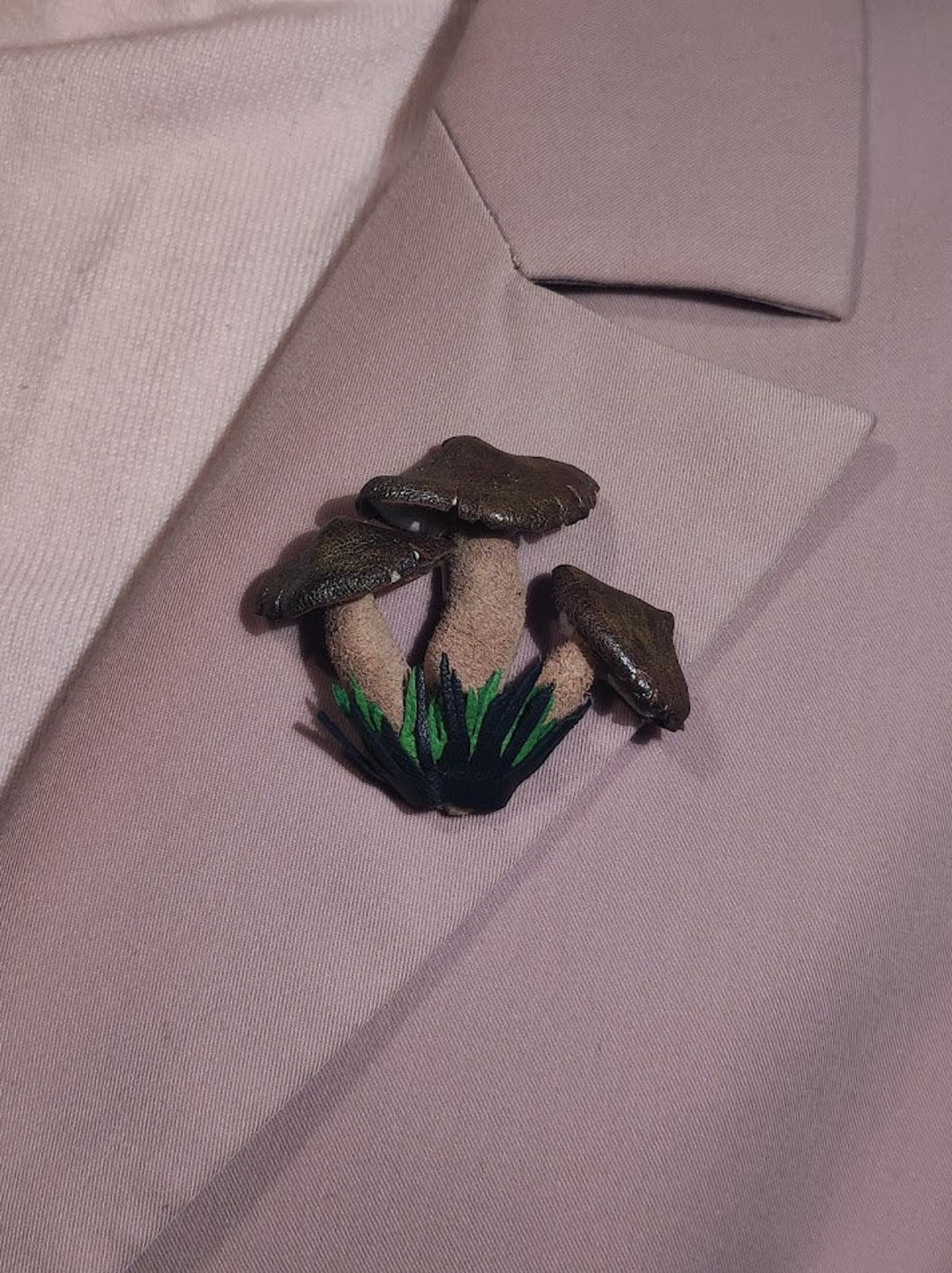 Leather Brooch Mushroom Jewelry Nature History Toadstool Brown Mushroom ...