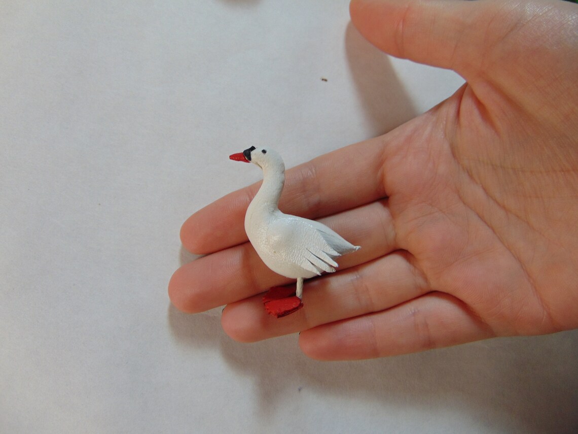 Cute Goose Brooch White Geese Leather Pin Goose Animal White - Etsy