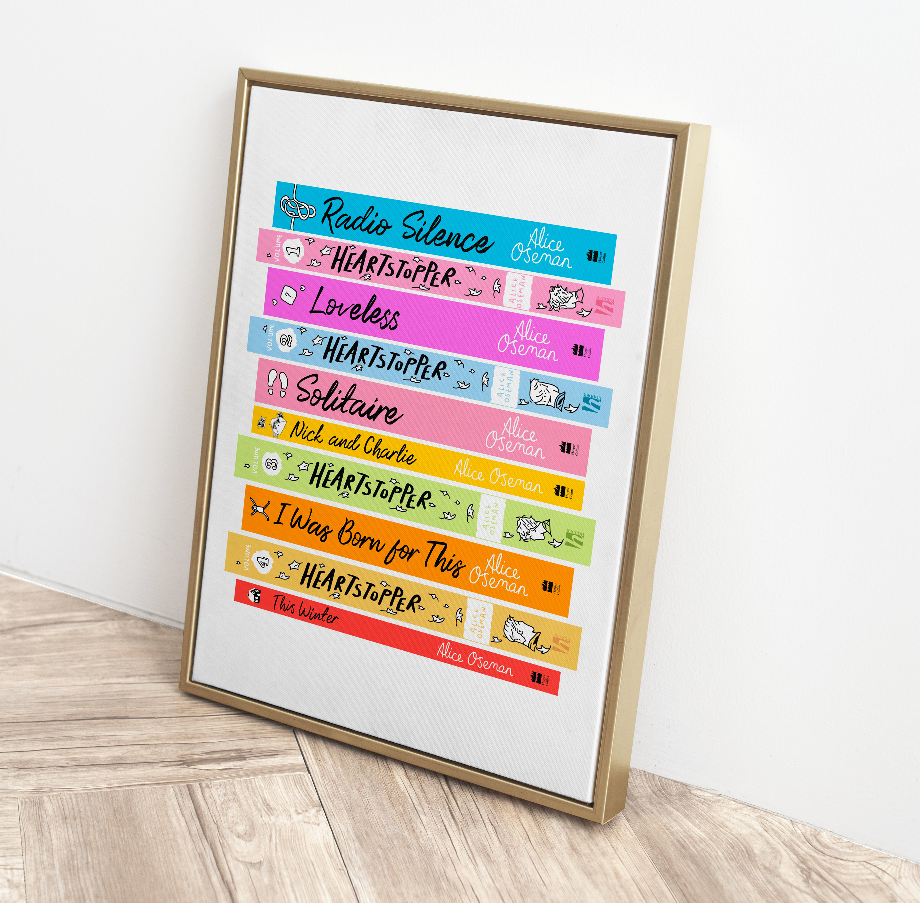 The World Of Heartstopper / Alice Oseman / Inspired Book Stack Poster ...