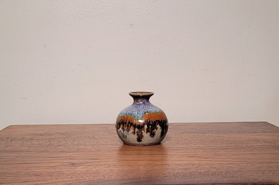 Multicolored Vintage Flat Earth Pottery Colored Purple - Etsy