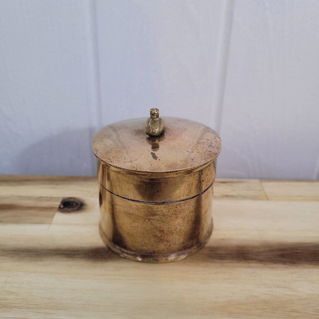 Unique Vintage Indian Brass Trinket Box Mid Century Modern Jewelry ...