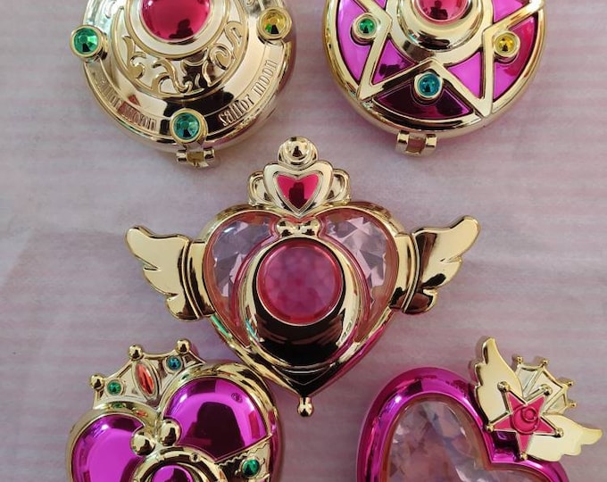 Sailor Moon Compact Mirror Case Gashapon Hanshin Moon Brooch Prism ...