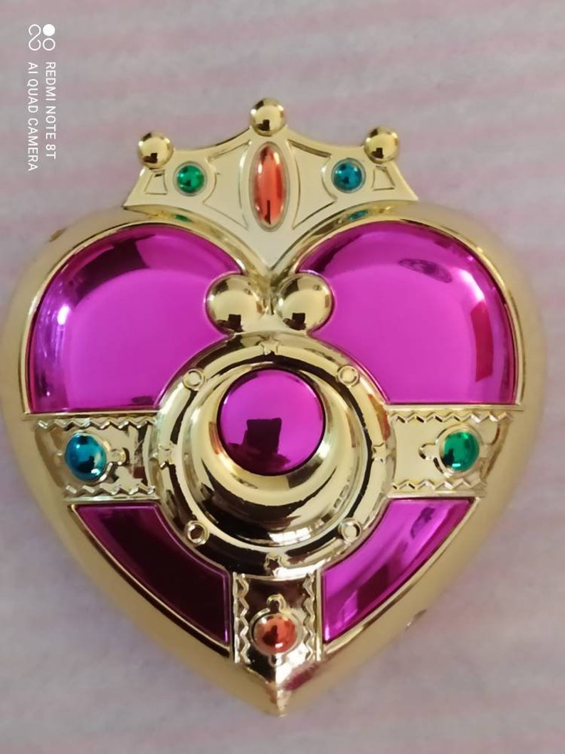 Sailor Moon Compact Mirror Case Gashapon Hanshin Moon Brooch Prism ...