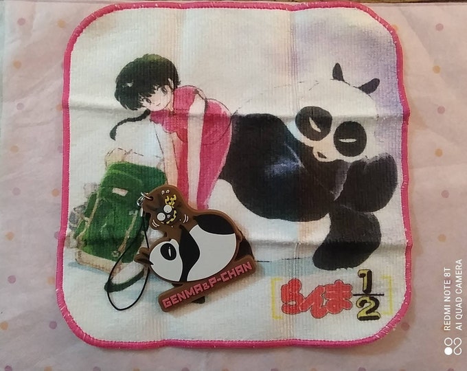 Ranma 1/2 Mini Towel & Strap Panda Genma P-chan Gashapon Capsule Toy ...