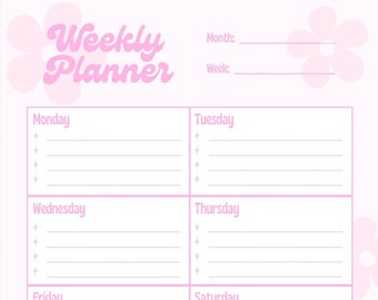 Weekly Planner Printable, INSTANT DOWNLOAD, Monday Start, Weekly ...