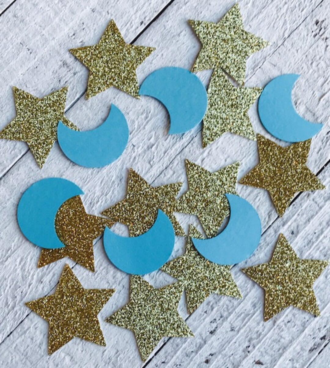 Twinkle Twinkle Little Star Confetti 75 Pc Blue and Gold - Etsy