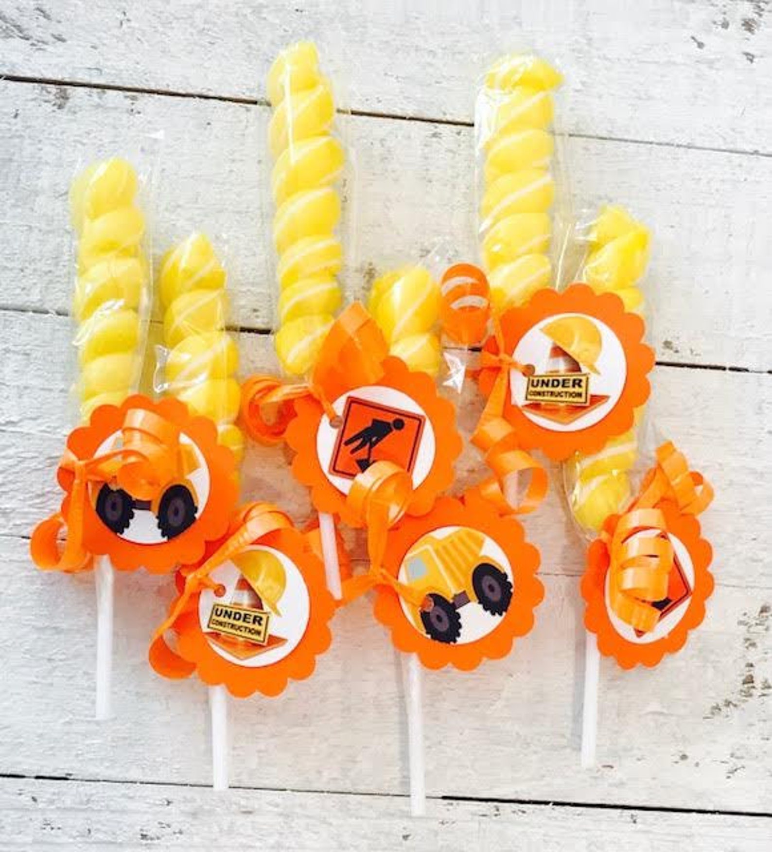 Construction Birthday Party Favor 6 Lollipops Construction - Etsy