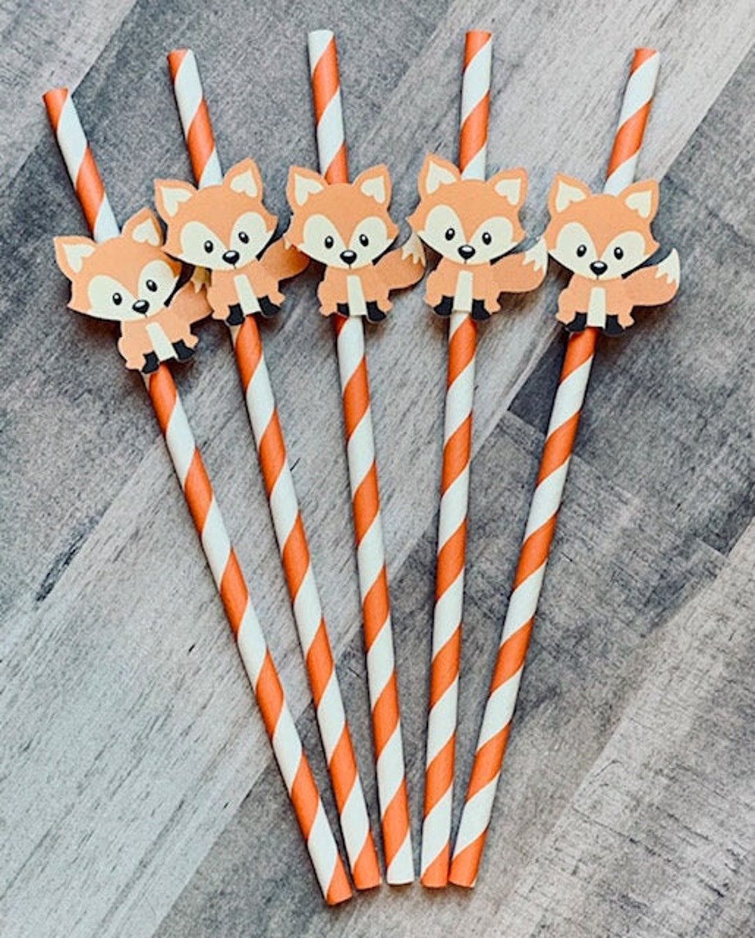 Woodland Fox Baby Shower Woodland Fox Party 12 Straws Woodland - Etsy
