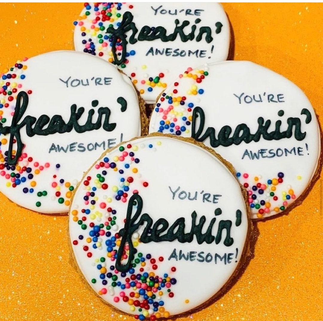 12 Sugar Cookies Thank You Cookies Custom Cookies Youre Awesome ...