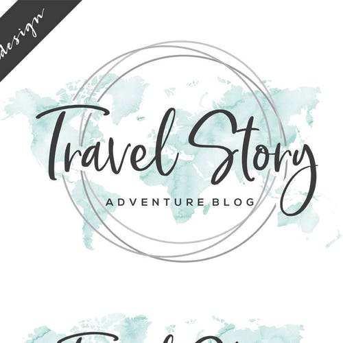 Travel Blog Logo World Map Logo 430 - Etsy