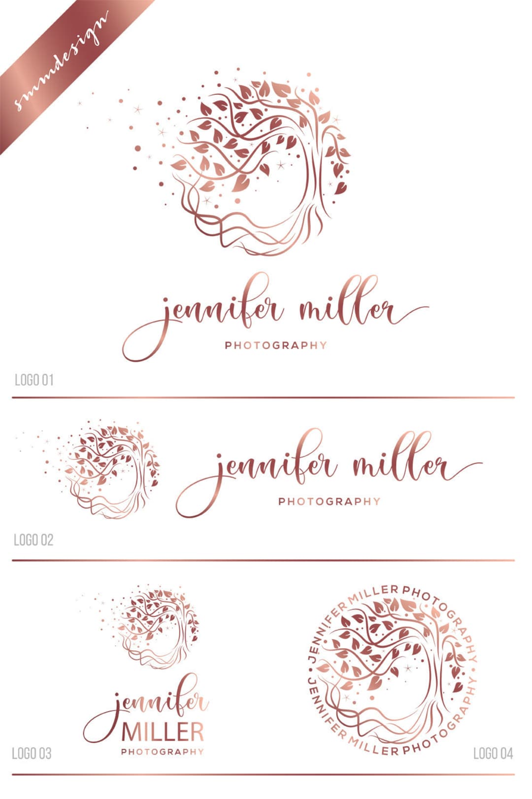 Tree Logo Feminine Logo Photography Logo and Watermark Woman Logo ...