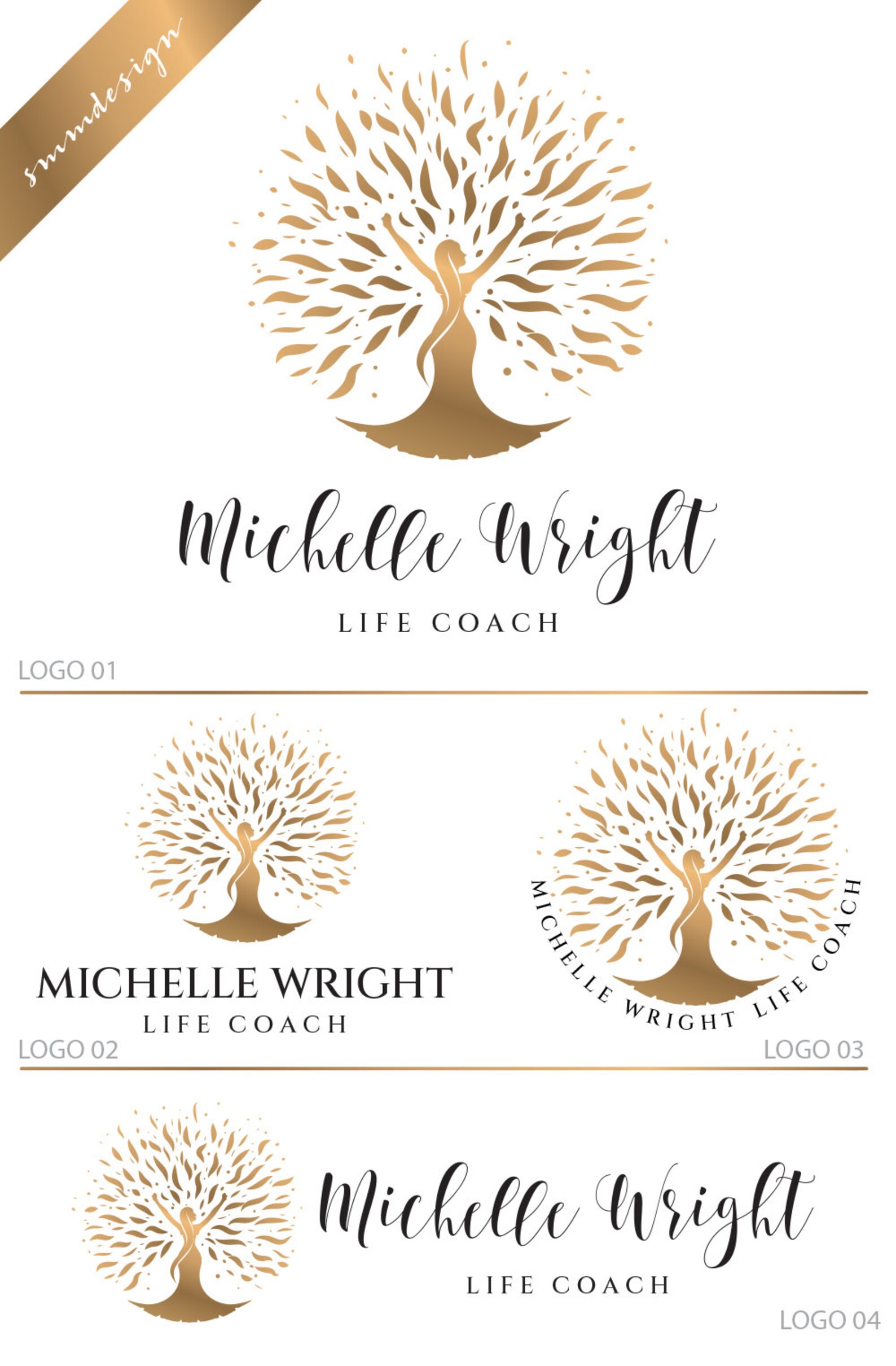Tree Logo Life Coach Logo Psychology Health Logo Counseling | Etsy