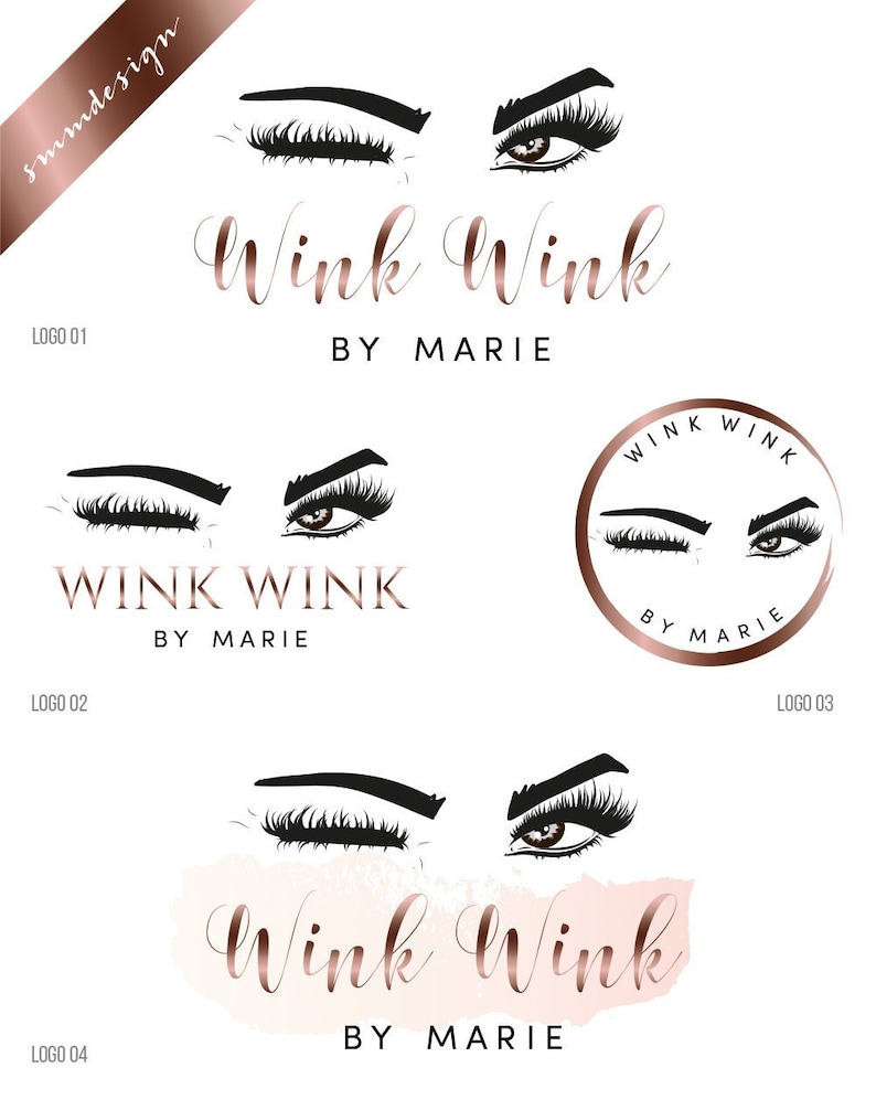 Lashes Logo Design Wink Eye Logo Logo Design Eyelash Logo - Etsy