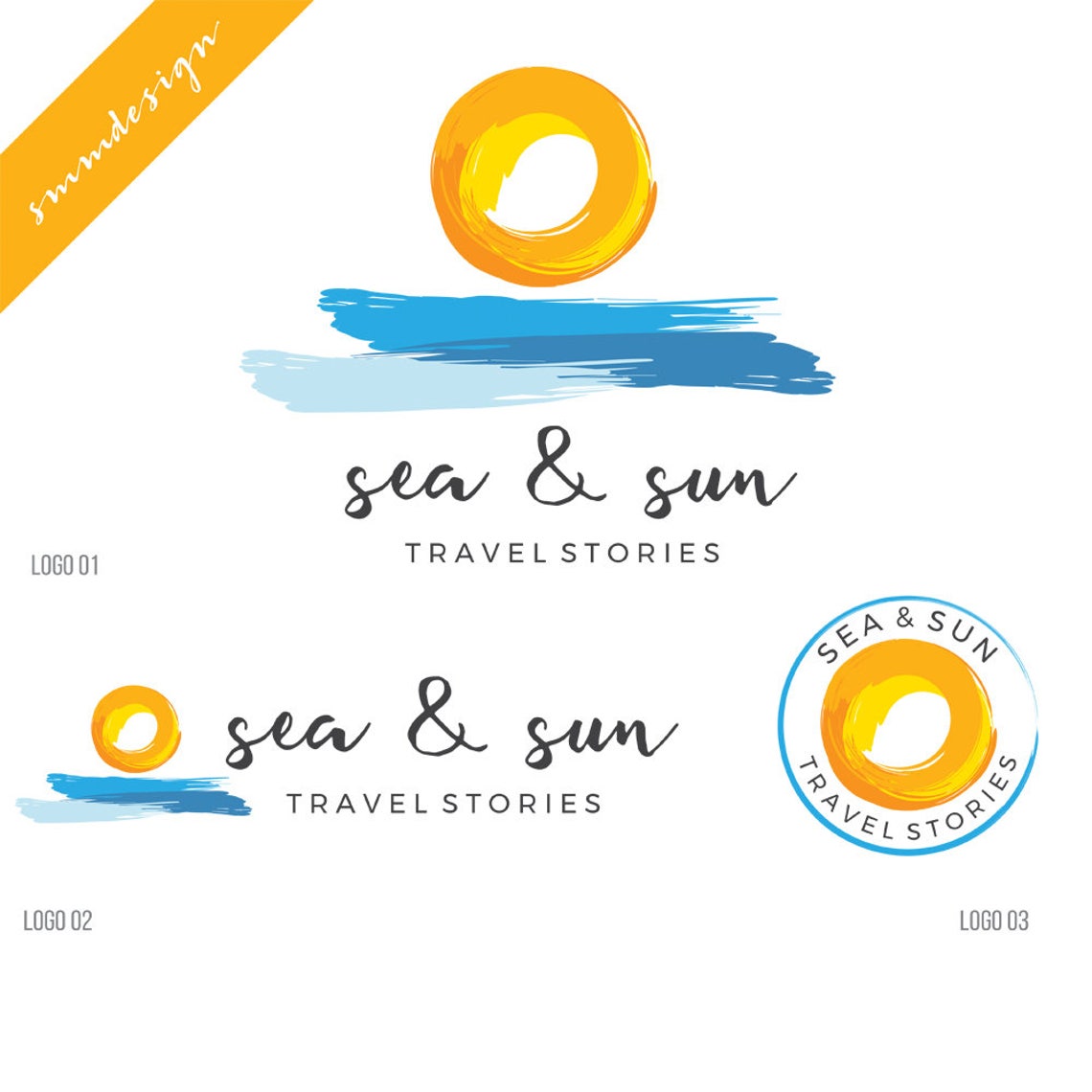 Travel Logo Sun Logo Sea Logo Business Logo Design - Etsy