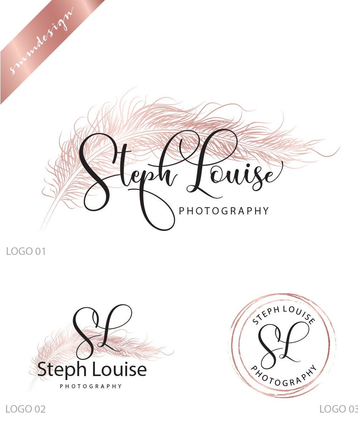Wedding Logo, Feather Logo, Photography Logo Watermark, Birds Logo ...