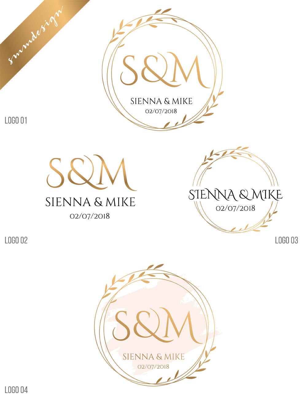 Wedding Monogram Logo Photography Logo and Watermark Event | Etsy