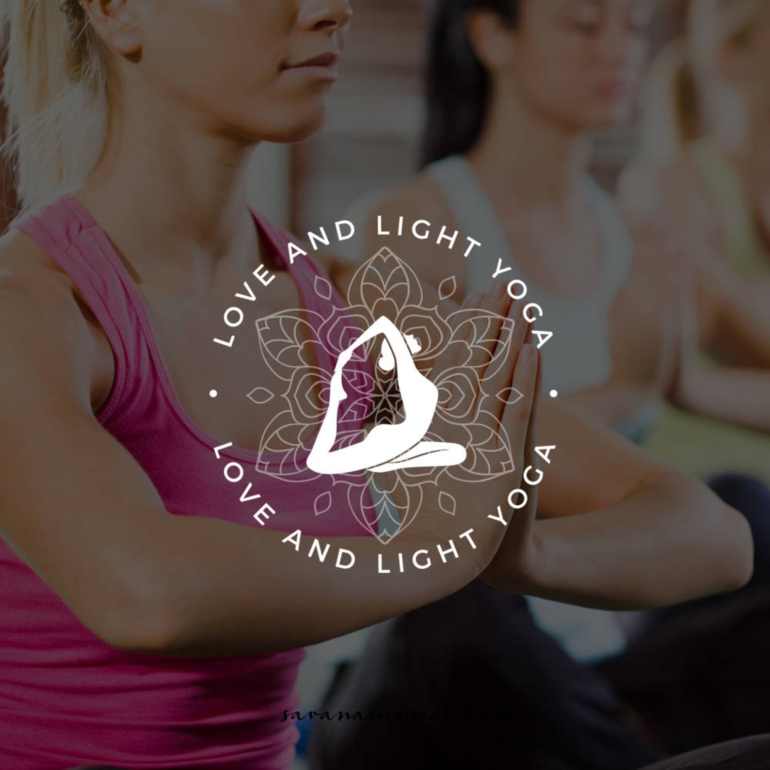 Gold Yoga Logo Yoga Pose Logo Watermark Custom Logo | Etsy