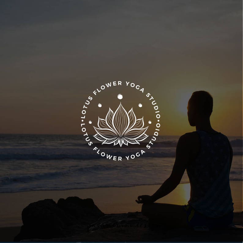 Gold Yoga Logo Lotus Logo Watermark Mandala Logo Custom - Etsy