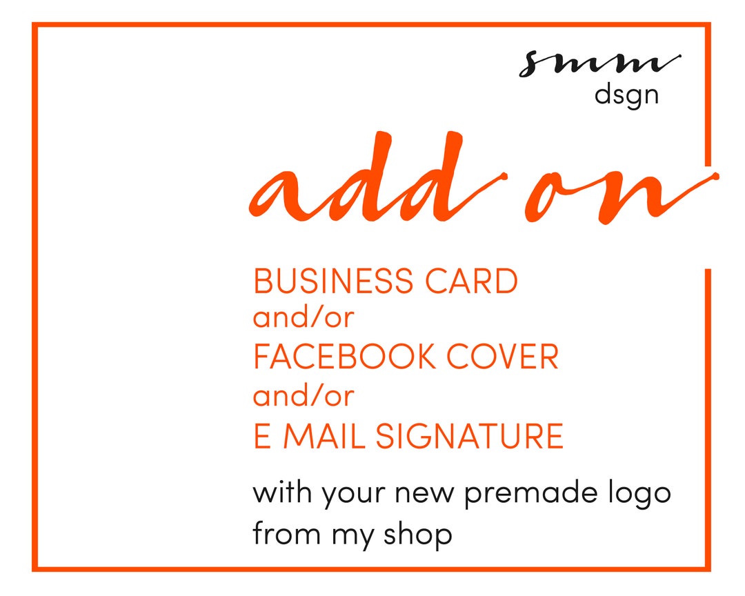 Add-on Business Card, Premade Business Card Template, Business Card ...